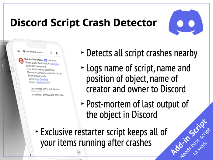 Second Life Marketplace - Discord Script Crash